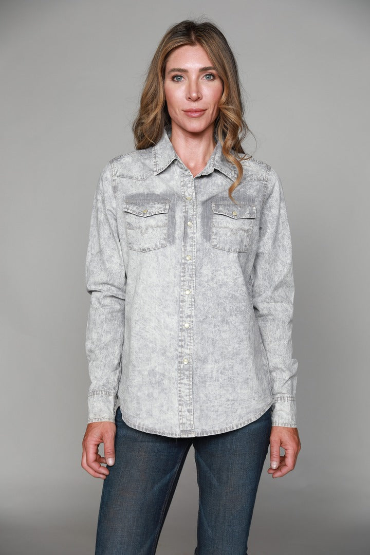 Kimes Ranch Ladies Shirt KC Tencel – Haegles Western Wear
